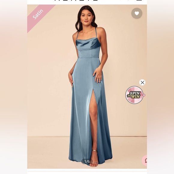 Azazie | Dresses | Azazie Bridesmaid Dress Size A8 Dusty Blue | Poshmark